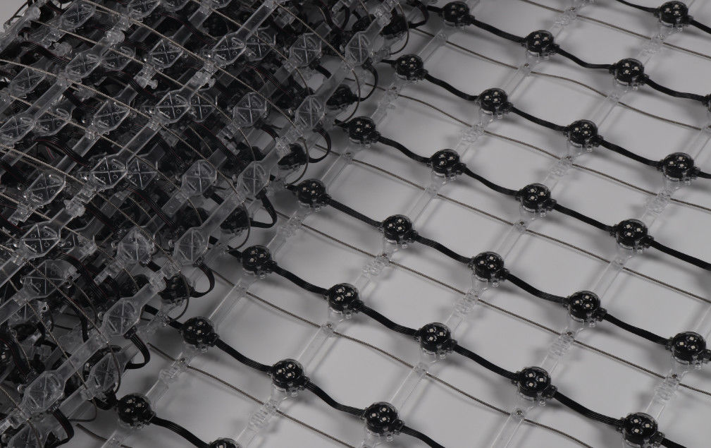 Transparent Flexible LED Mesh Curtain LED Mesh Screen For Outdoor Building