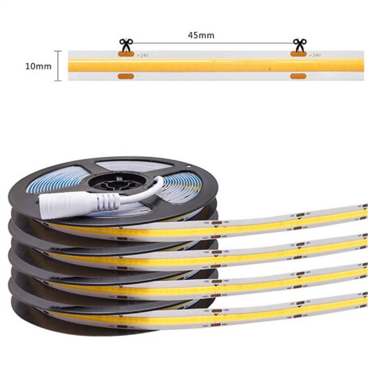 Flexible Cob Led Strip Light 24V 10mm 13.5W RGB 5Meters / Roll For ...