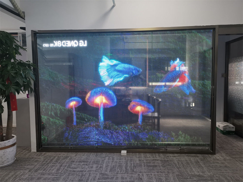 IP64 Flexible Transparent LED Film Outdoor Transparent LED Screen For ...