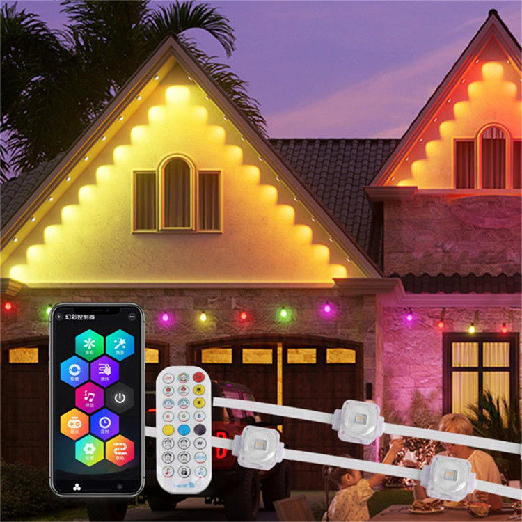 Permanent Outdoor RGB String Lights Waterproof for Ambient Temperature ...