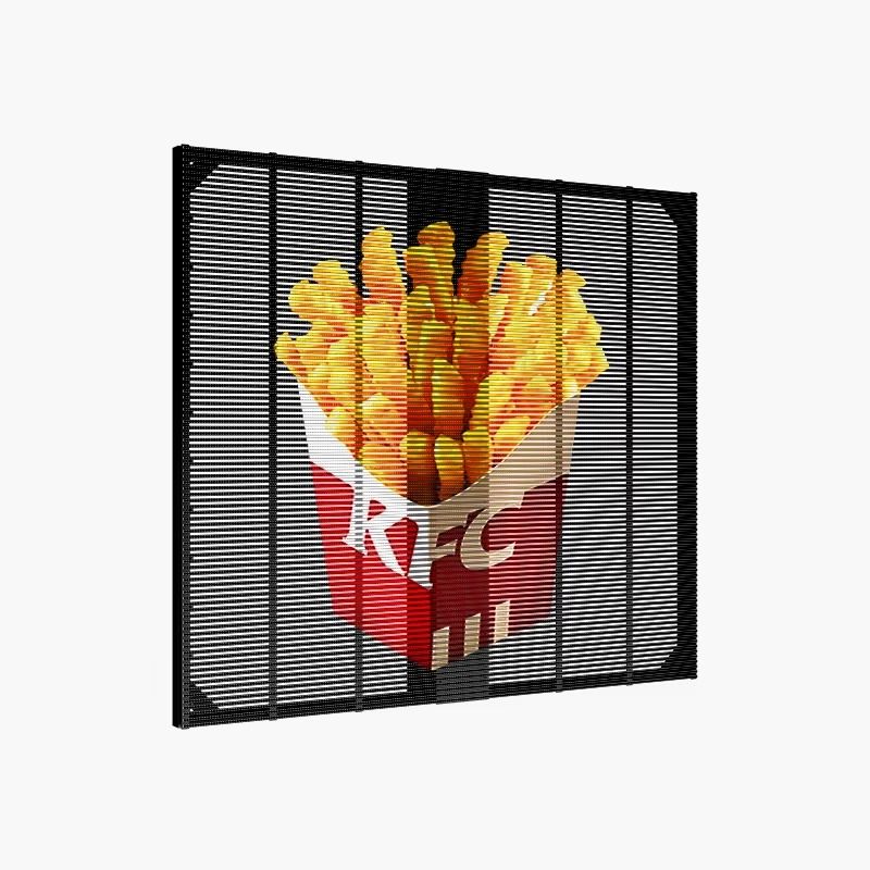 High Definition Led Grid Screen Full Color Indoor Mesh Transparent ...
