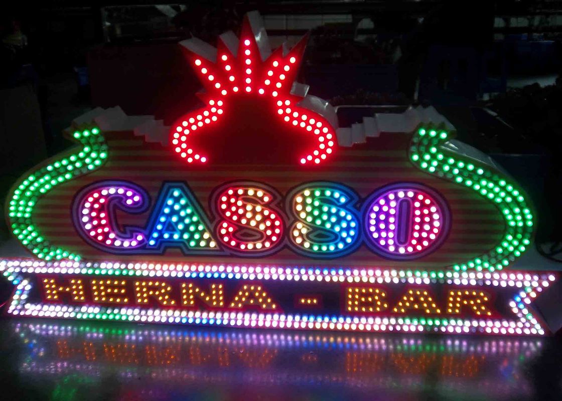 Bulding / Casino Decoration Advertising LED Signs With Single Color ...