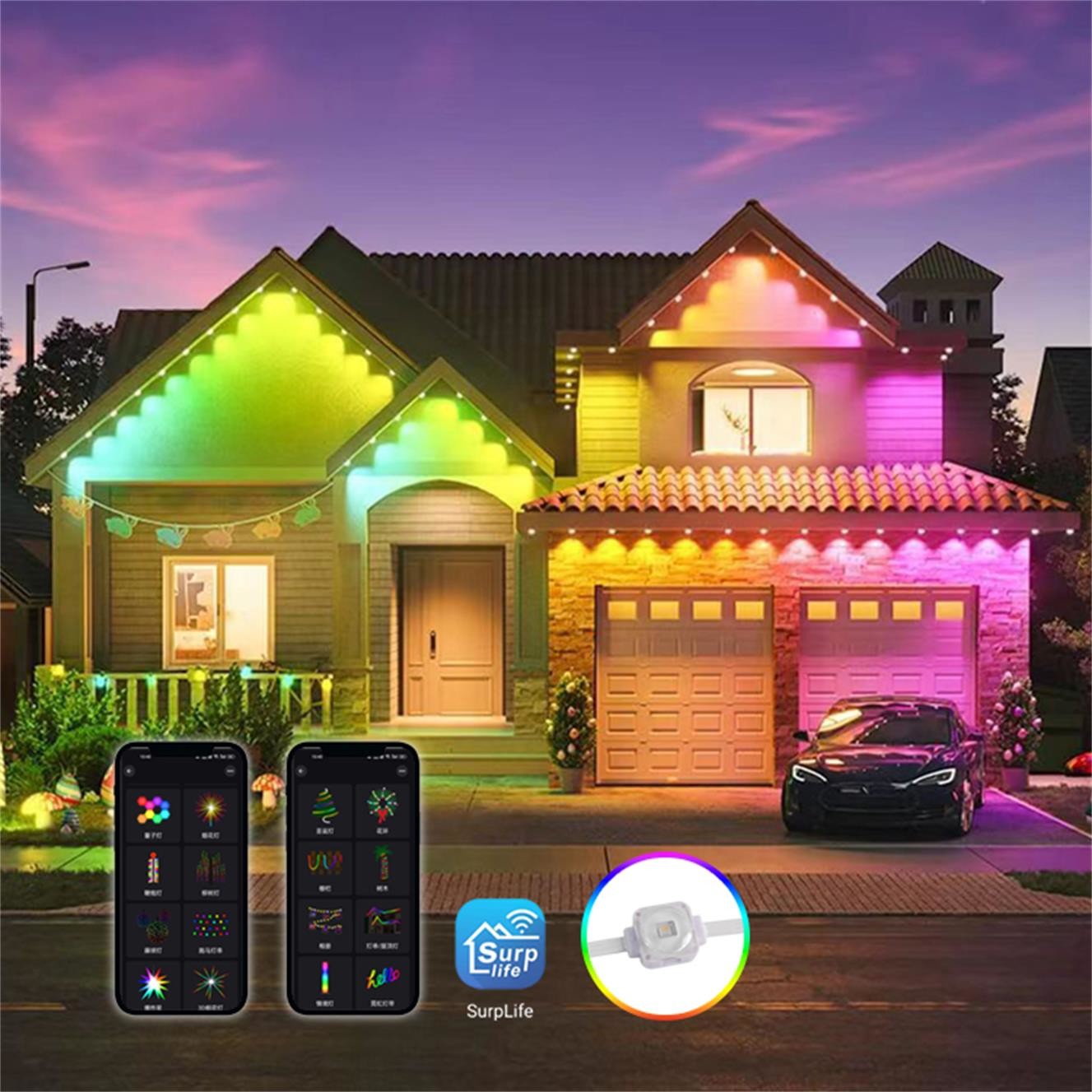 1.5W DC24V Operating Voltage LED Eave Light Easy IP67 Changeable Color ...