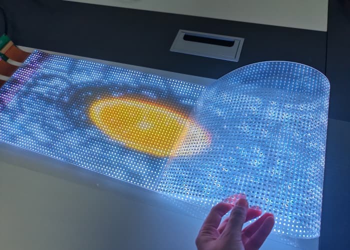 Advertising Panel Indoor P4 Flexible Crystal Film Transparent LED ...